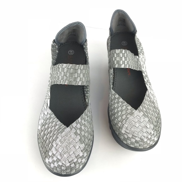 bernie mev. | Shoes | Bernie Mev Lulia Wedge Silver Mary Jane Shoes ...
